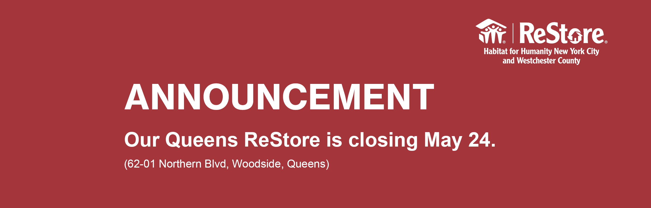 ReStore Announcement - Habitat NYC and Westchester